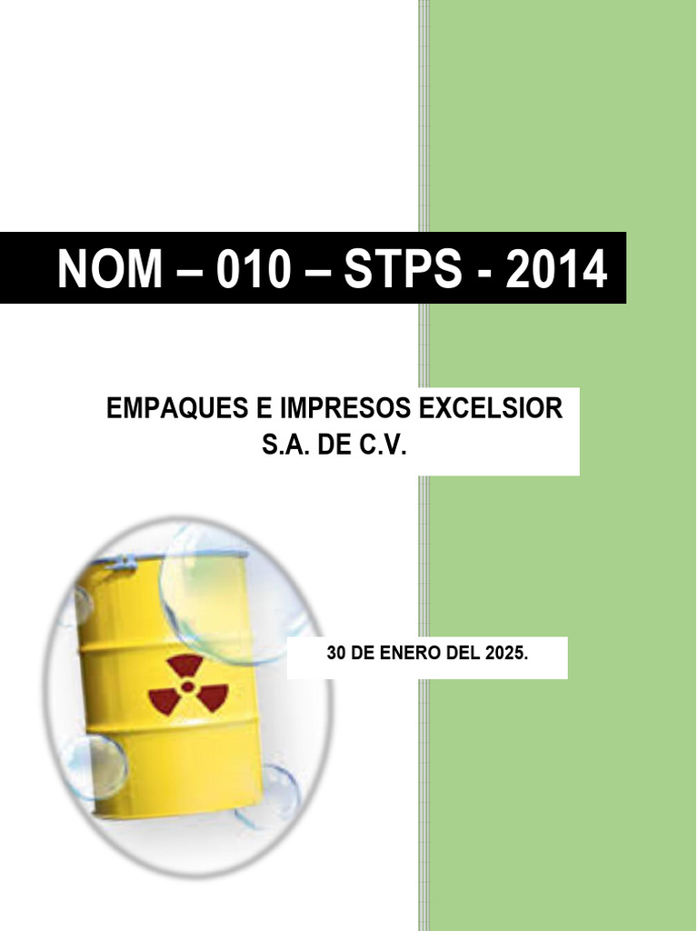 NOM 010 Stps 2014 | PDF | Contaminación