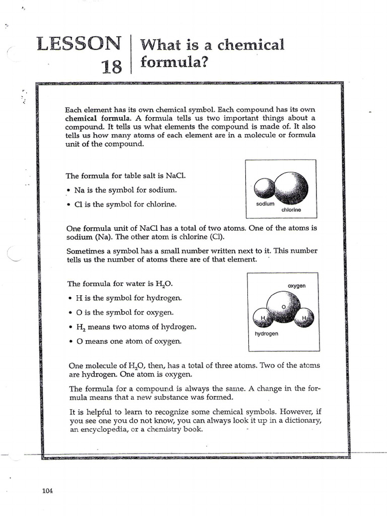 Esson#18 What Is A Chemical Formula | PDF
