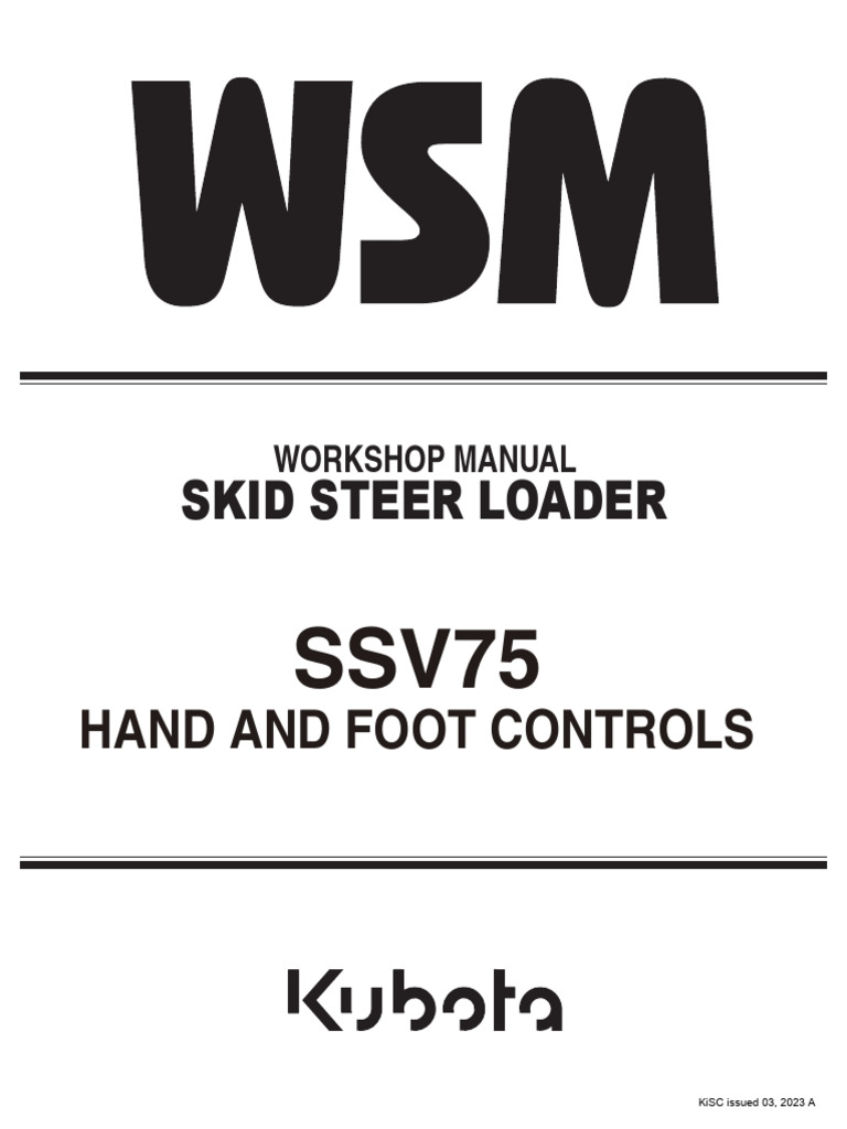 SSV75 Skid Steer Loader Workshop Manual | PDF | Specification ...