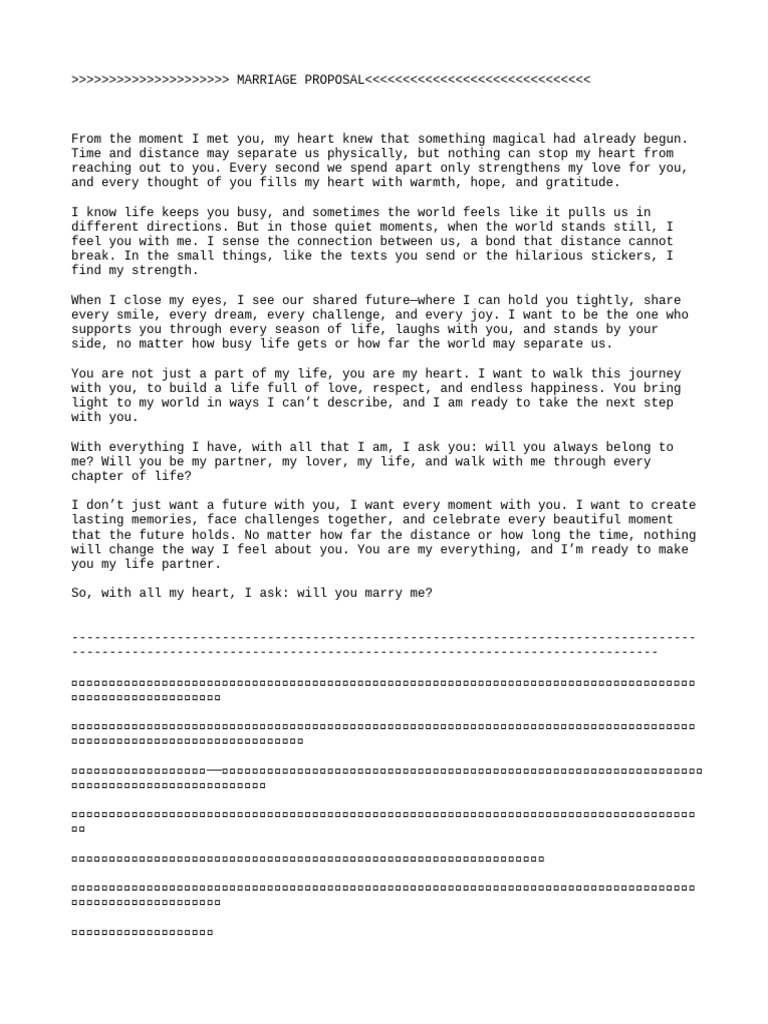 MARRIAGE PROPOSAL | PDF