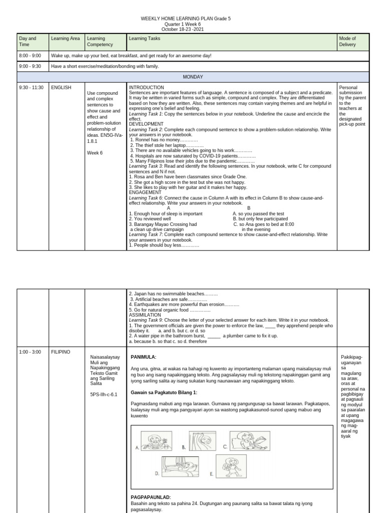 WHLP Q1 Week 6 | PDF