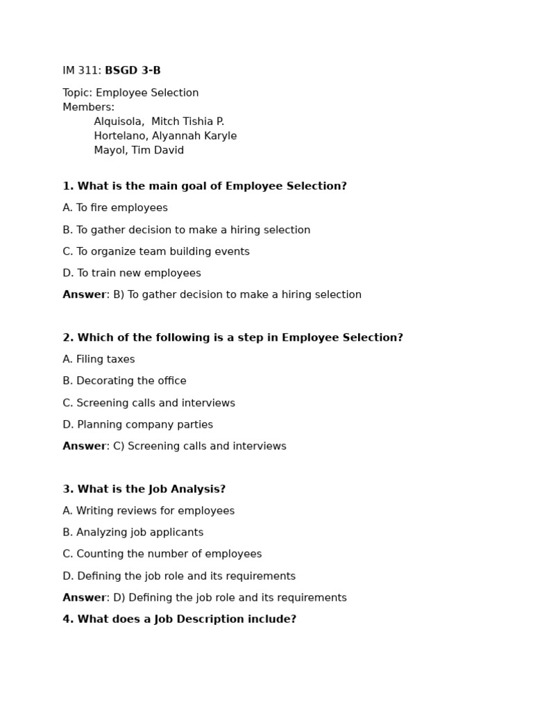 Employee Selection Process Overview | PDF | Recruitment | Employment