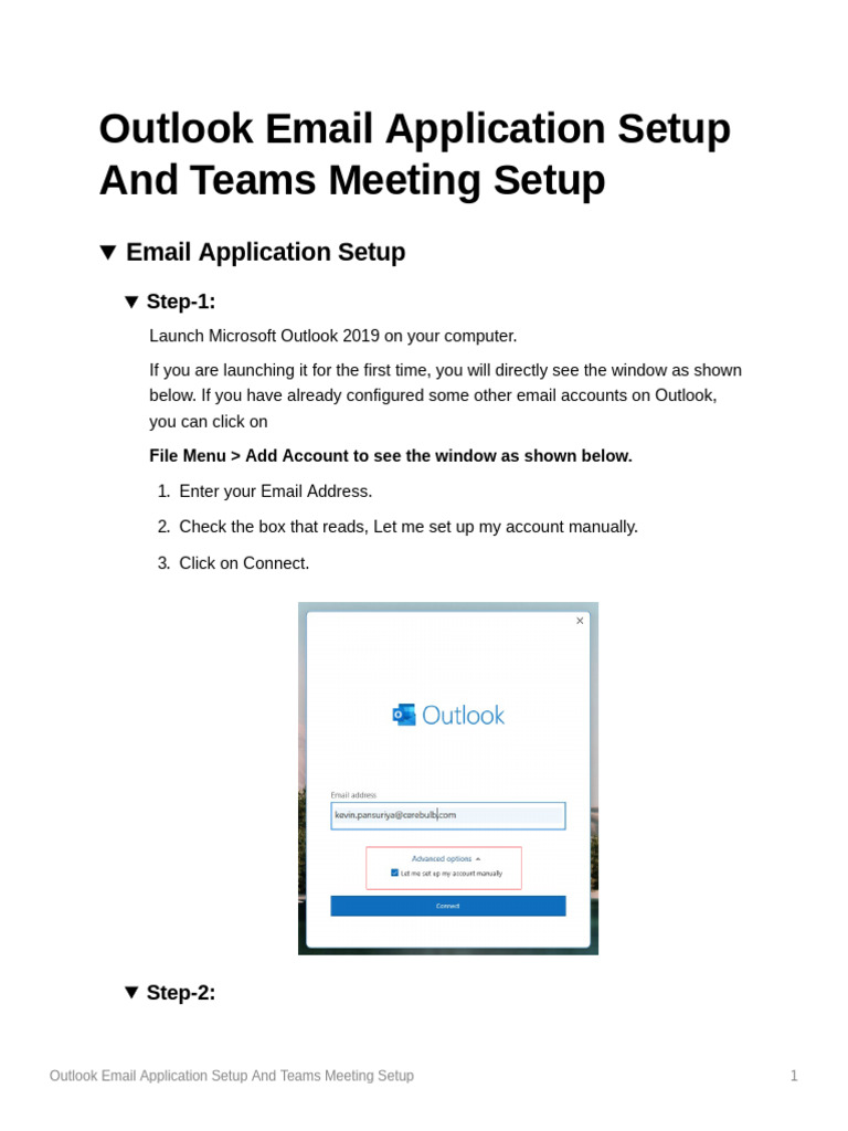Outlook - Email - Application - Setup - and - Teams - Meeting - Setup ...
