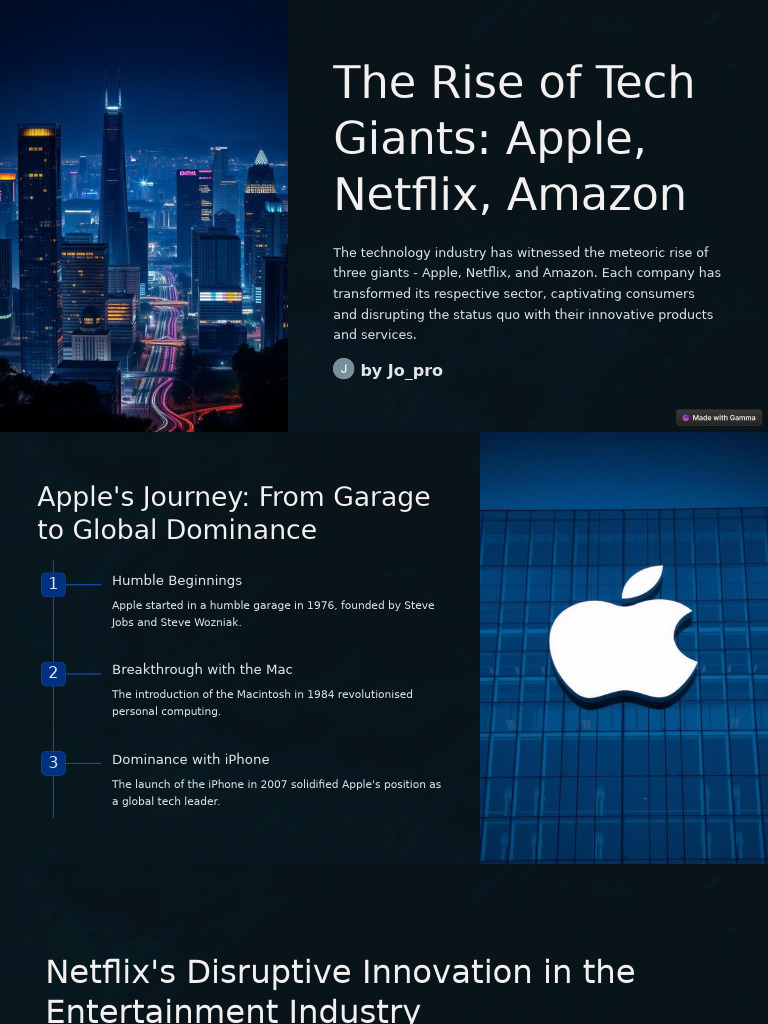 The Rise of Tech Giants Apple Netflix Amazon | PDF | Apple Inc. | Netflix