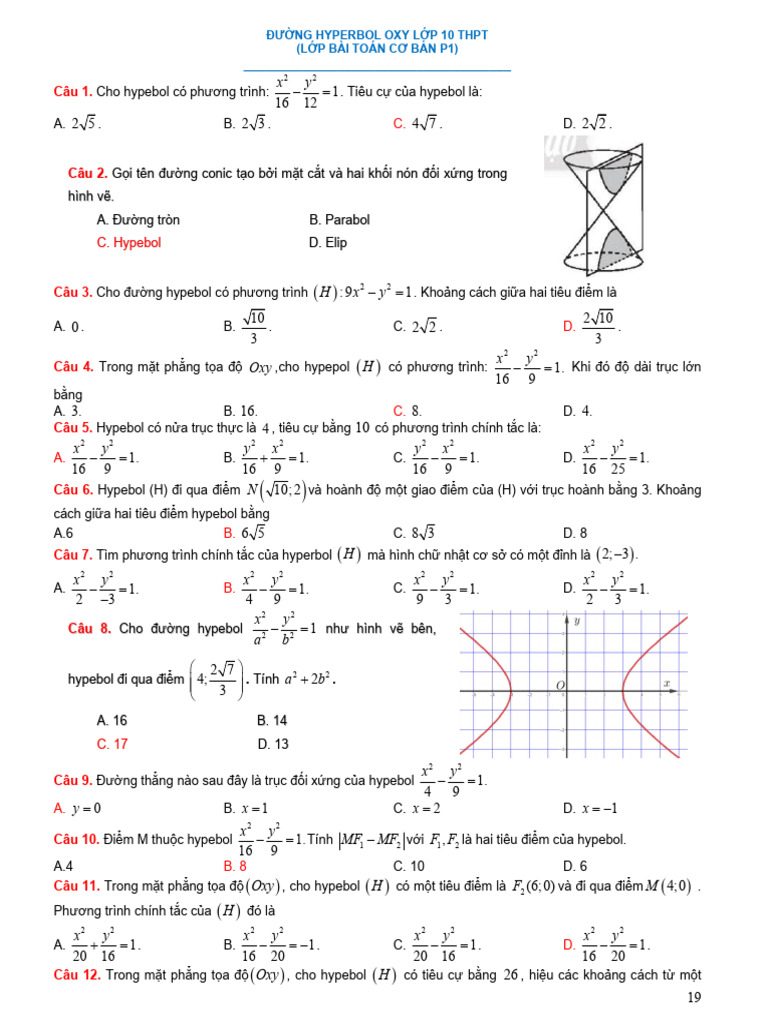 he-thong-bai-tap-trac-nghiem-ba-duong-conic-trang (1) | PDF