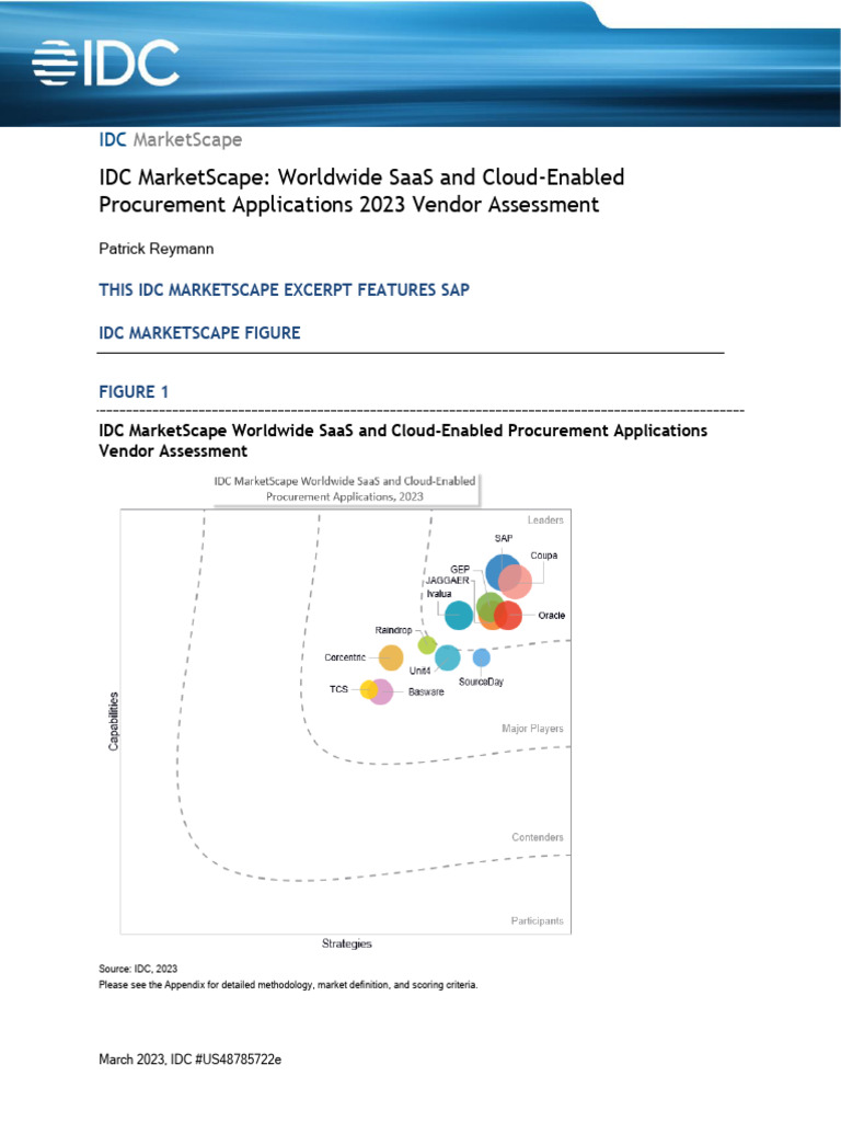 IDC MarketScape - Worldwide SaaS and Cloud-Enabled Procurement Applications 2023 Vendor ...
