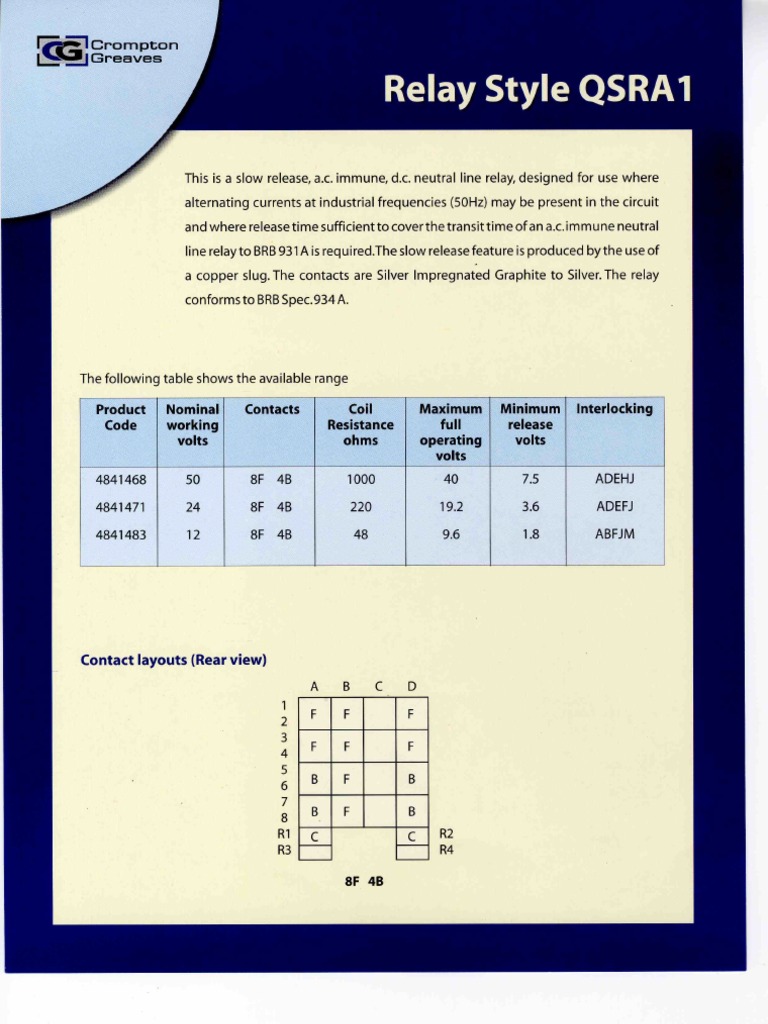 Relay Style QSRA 1 | PDF