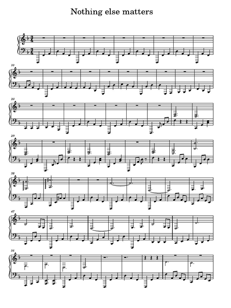 Nothing Else Matters PIANO | PDF