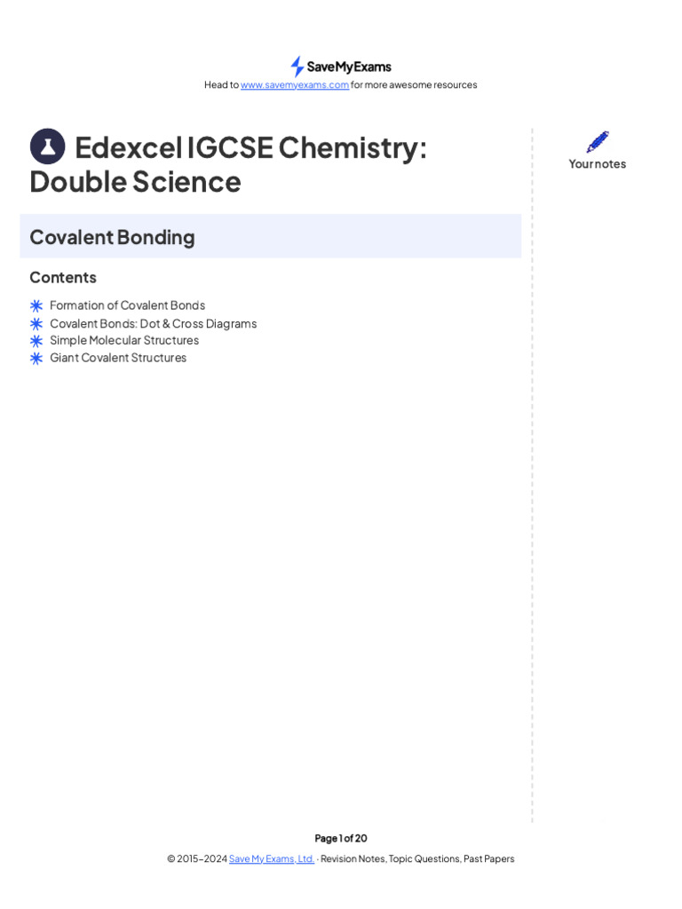 Covalent Bonding Notes | PDF | Chemical Bond | Covalent Bond