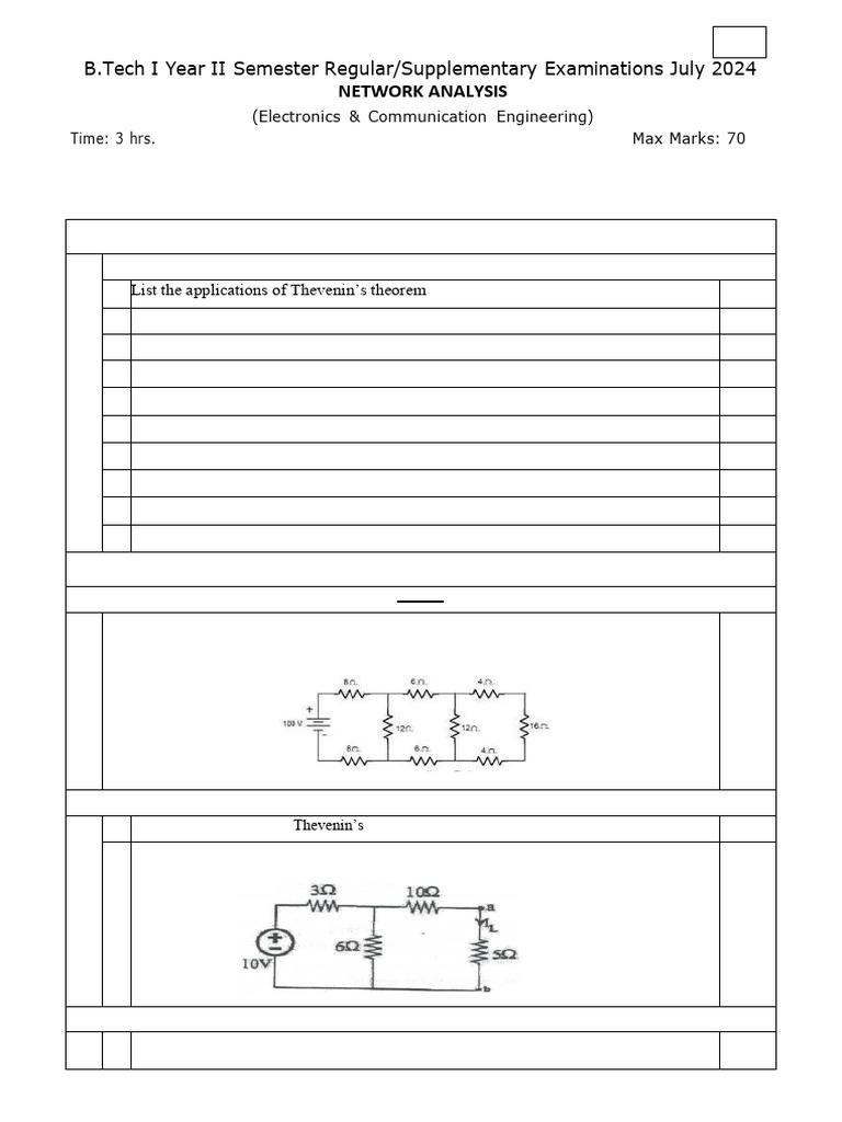 NA Model Question Paper 2 | PDF | Inductance | Series And Parallel Circuits