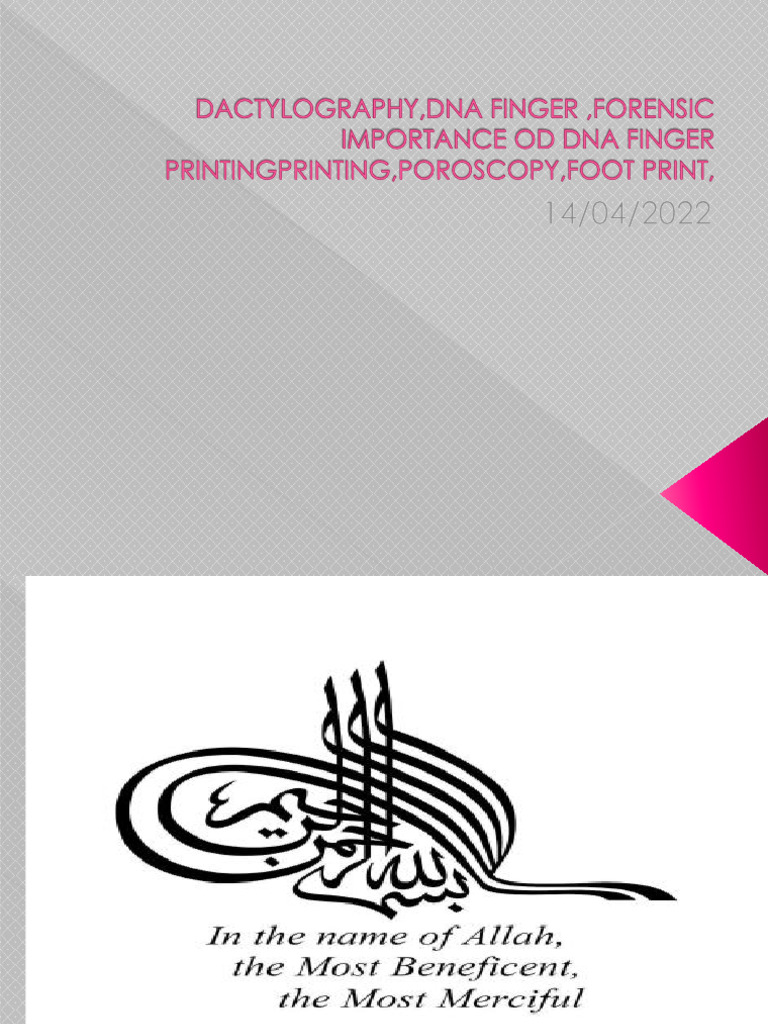 Dactylography, Dna Finger, Forensic Importance Od Dna Finger | PDF ...