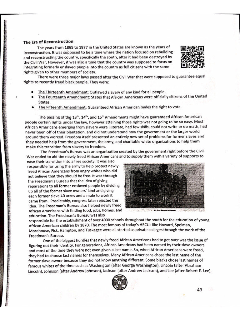 Era of Reconstruction | PDF