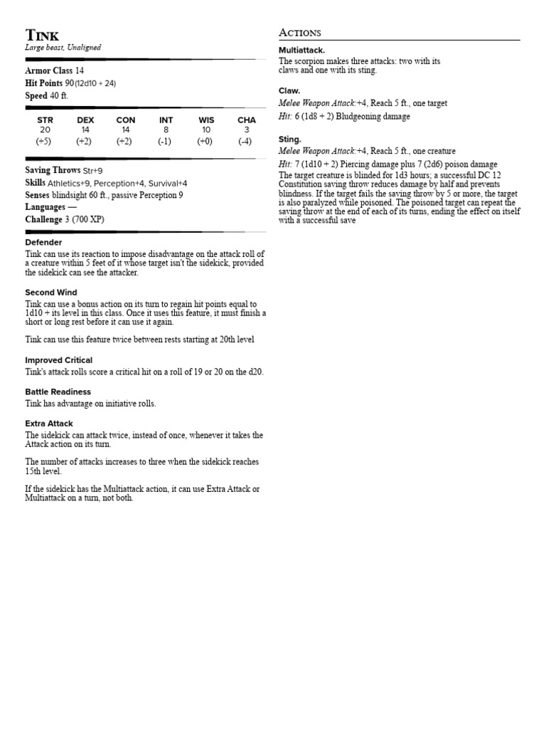 Tink | PDF | Role Playing Games | Tabletop Games