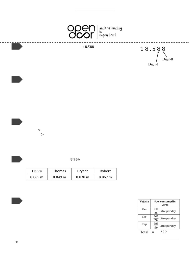 Learning - Decimals Mensuration | PDF | Area | Elementary Mathematics