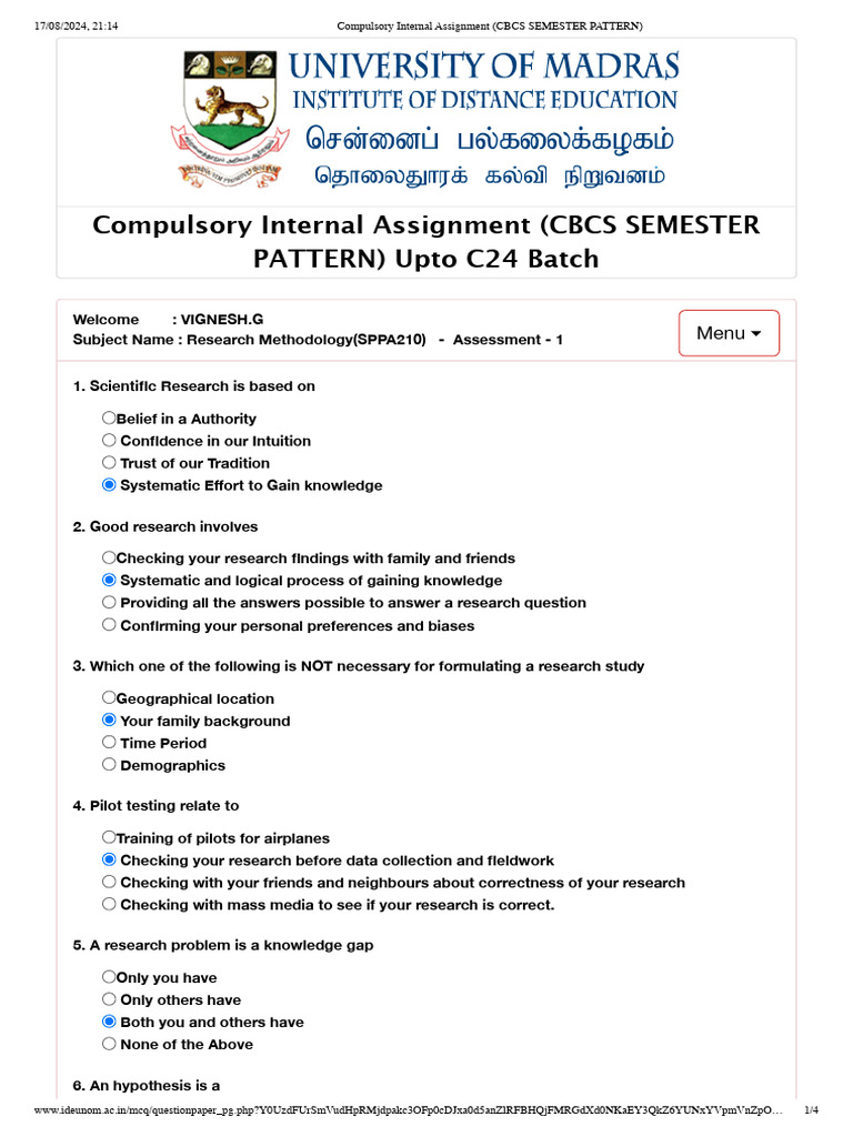Research Methodology 1 | PDF | Survey Methodology | Questionnaire