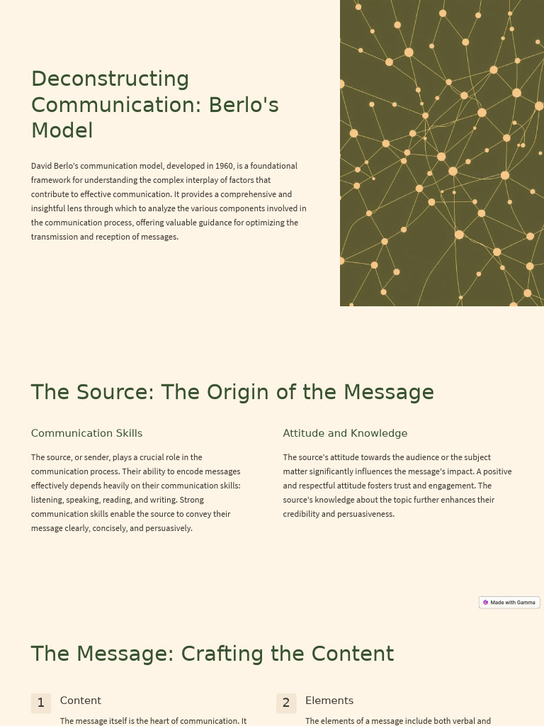 Deconstructing Communication Berlos Model | PDF | Communication ...