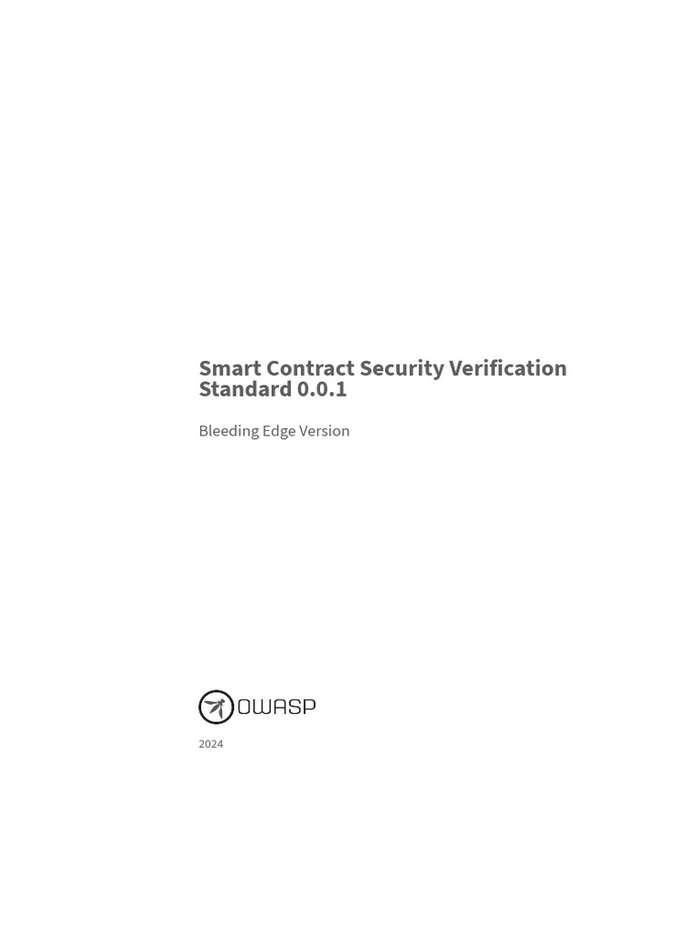 OWASP Smart Contract Security Verification Standard-0.0.1 en | PDF | Computer Security | Security