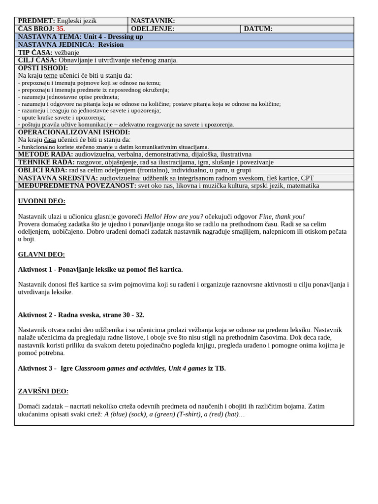 Priprema Za Cas Broj 35 | PDF