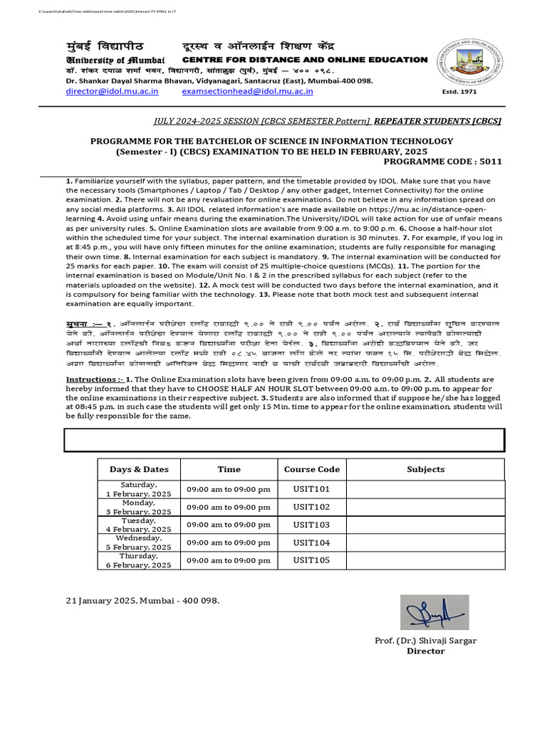 5011 Internal Fybsc in It Sem I Feb 2025 | PDF | Qualifications