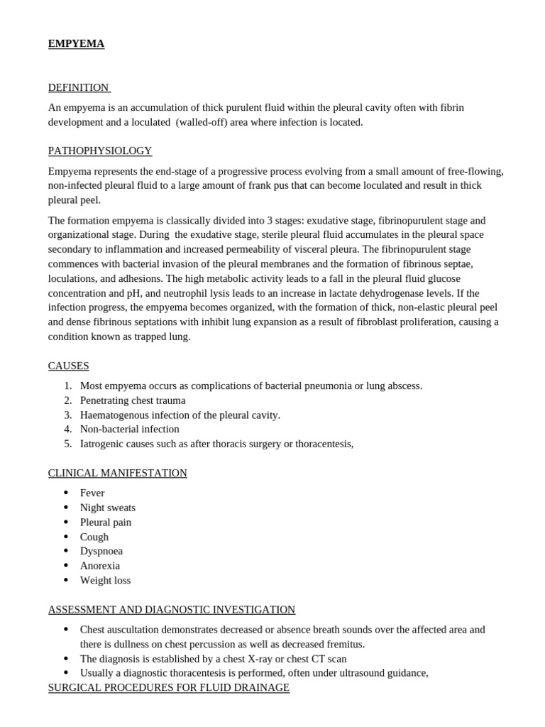 EMPYEMA | PDF | Lung | Thorax