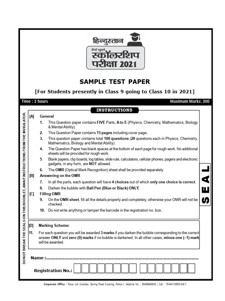 Class 9 to 10 Sample Test Paper | PDF | Force | Colloid