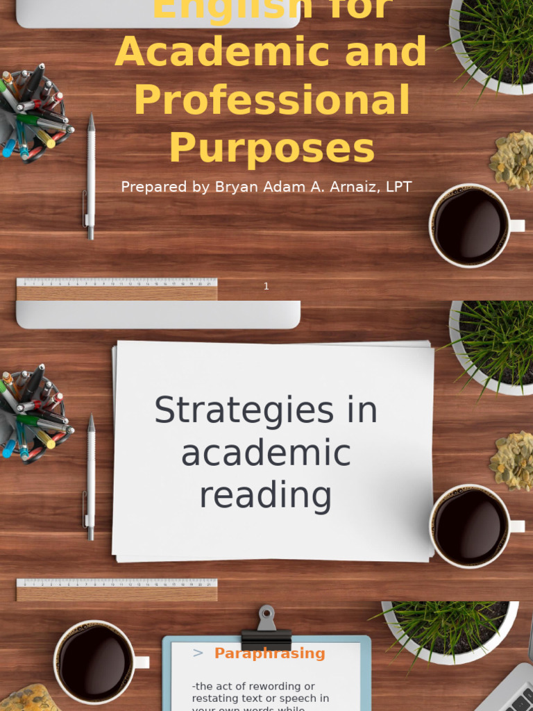 Eapp Strategies in Academic Reading LESSON | PDF | Information | Thought