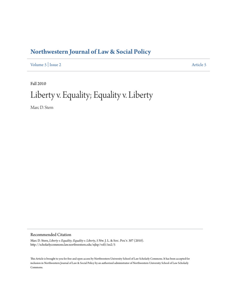 Liberty v. Equality Equality v. Liberty | PDF | Civil Rights Act Of ...