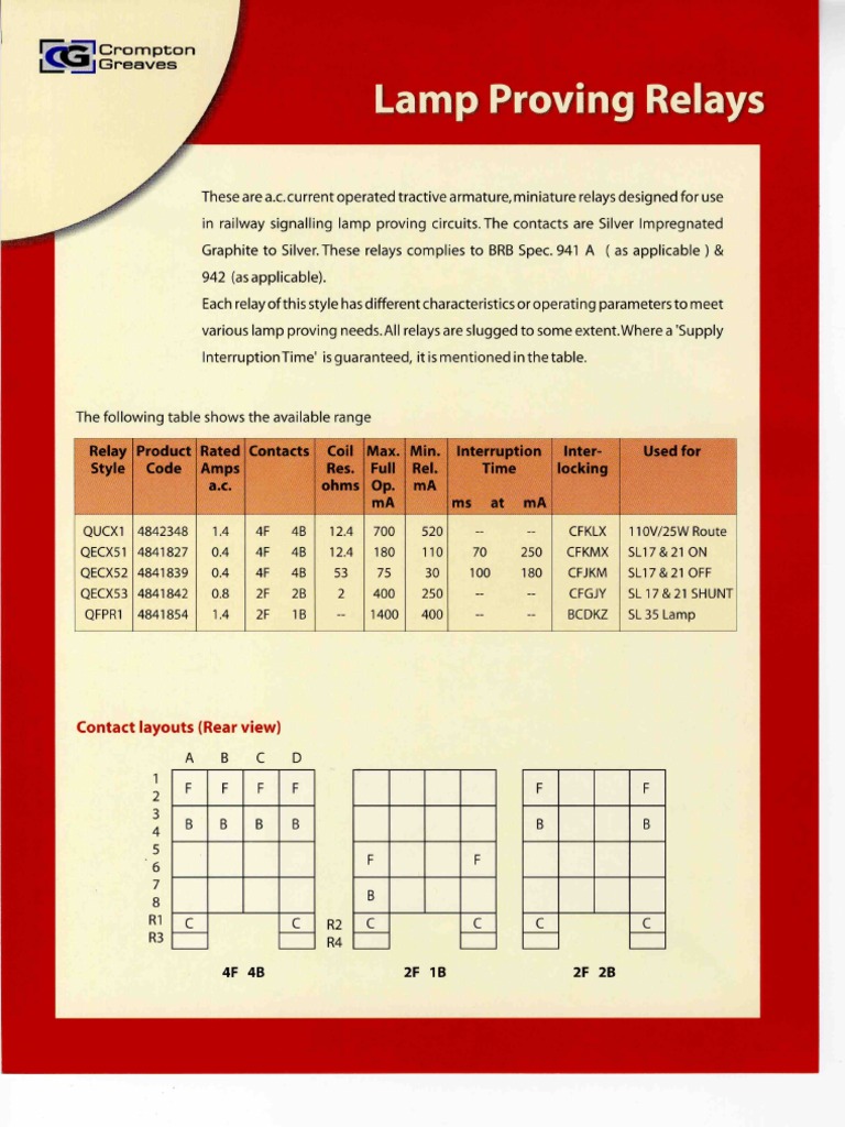 Lamp Proving Relay CG | PDF