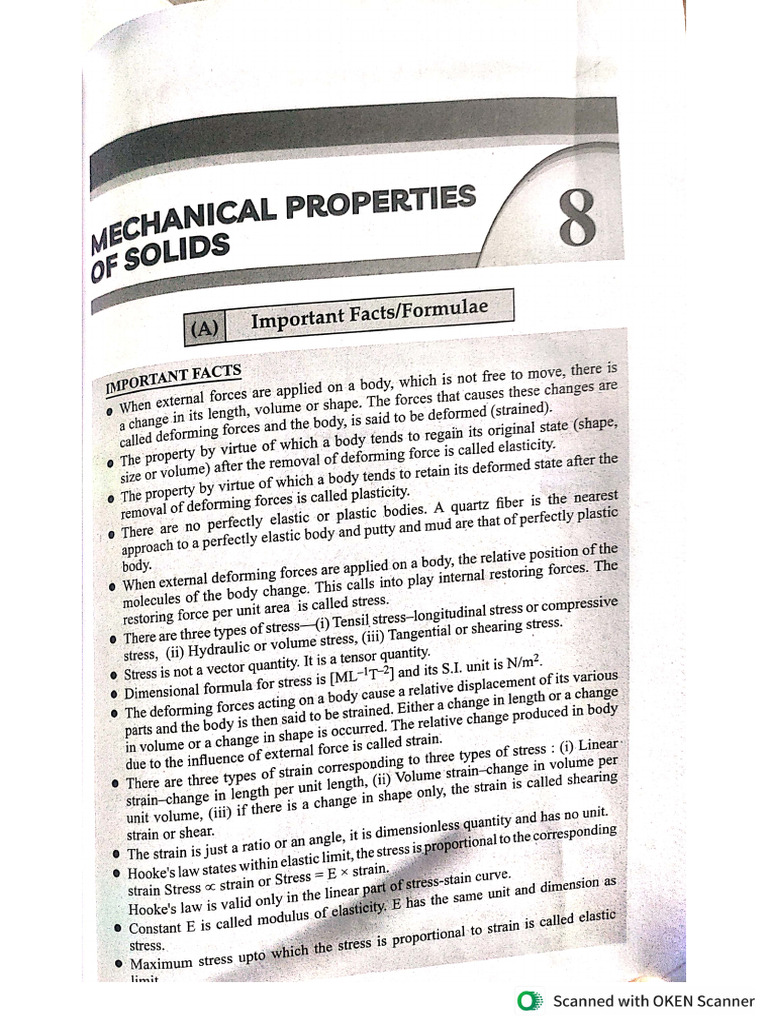 XI-PHY-07 - Propeties of Solid | PDF