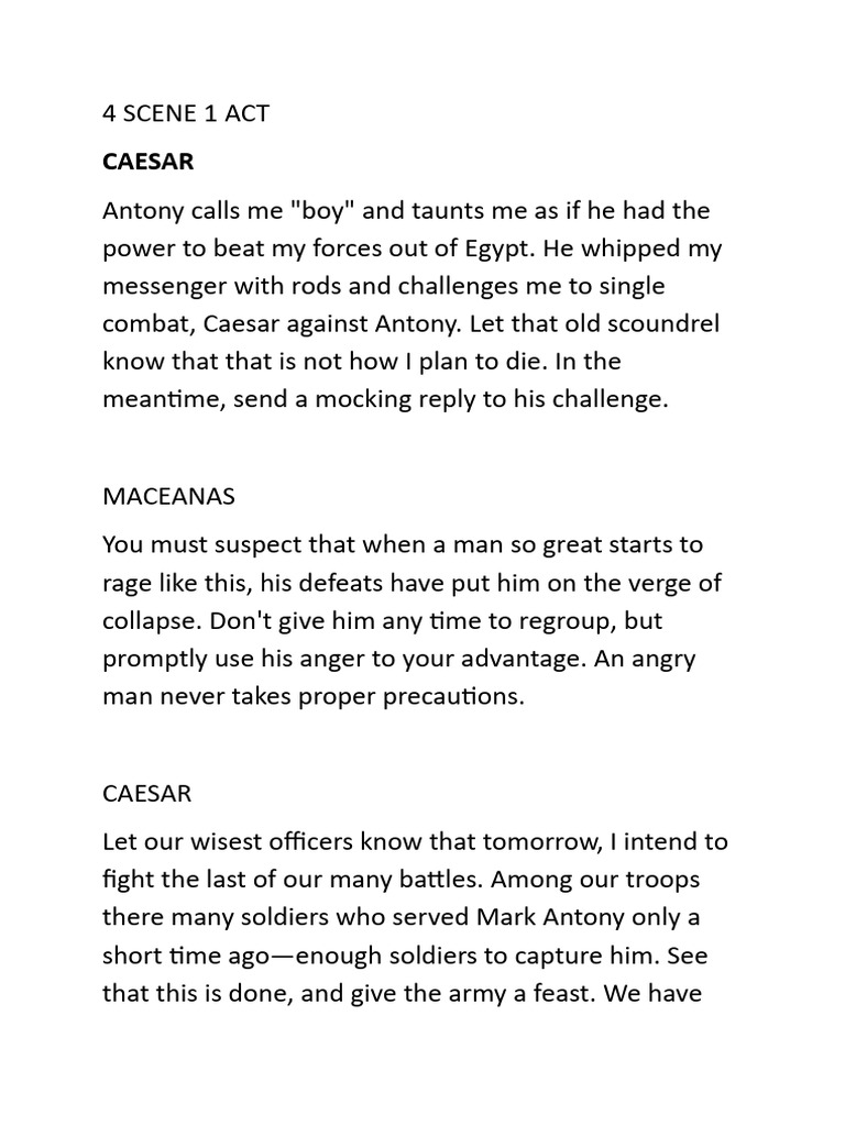 Antony and Cleopatra Translations | PDF