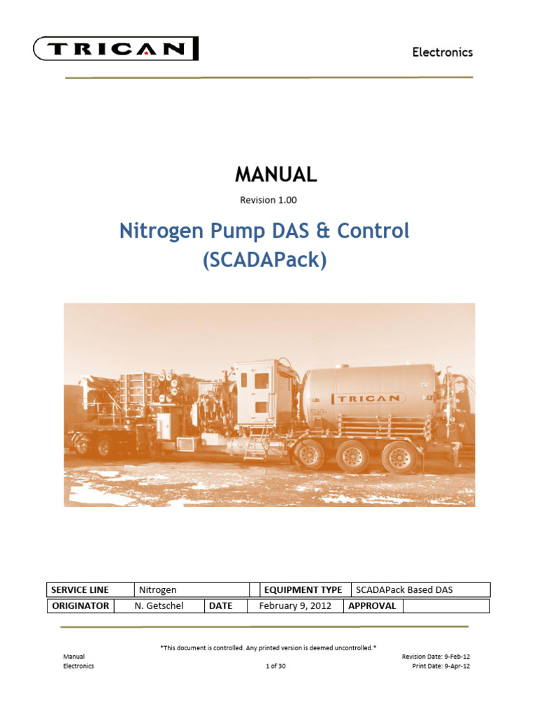 Manual - N2 Pumper DAS & Control (SCADAPack) | PDF | Pump | Manual ...
