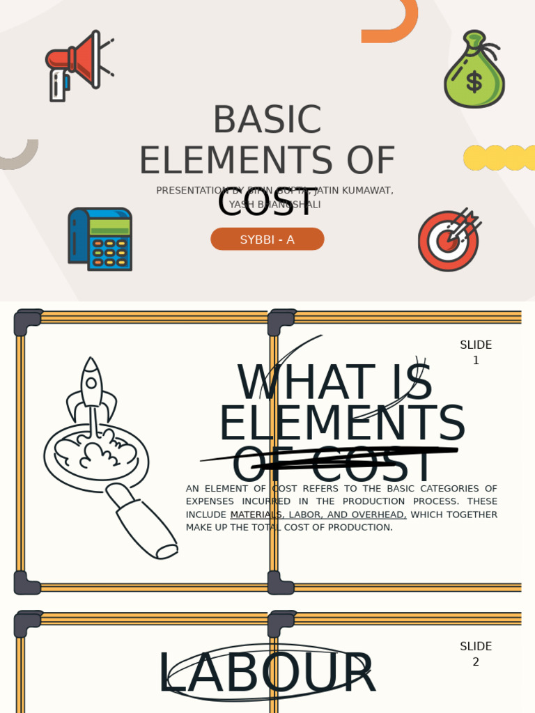Cost Elements for SYBBI Students | PDF