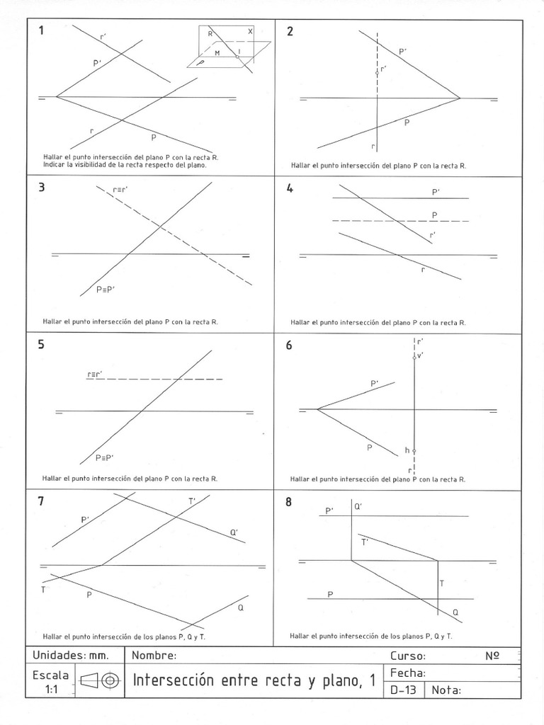 Intersección Entre Recta y Plano 1 | PDF
