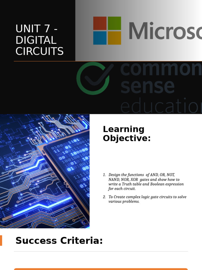Unit 7 - Digital Circuits - L2 | PDF