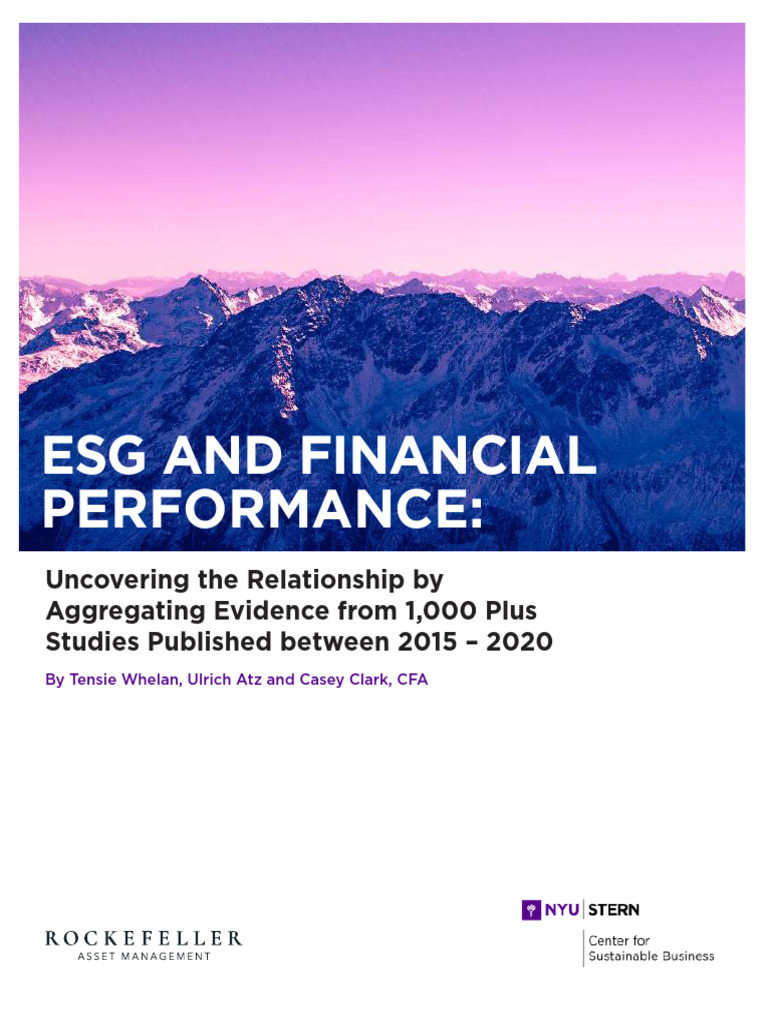 Esg And Financial Pdf Climate Change Mitigation Investing