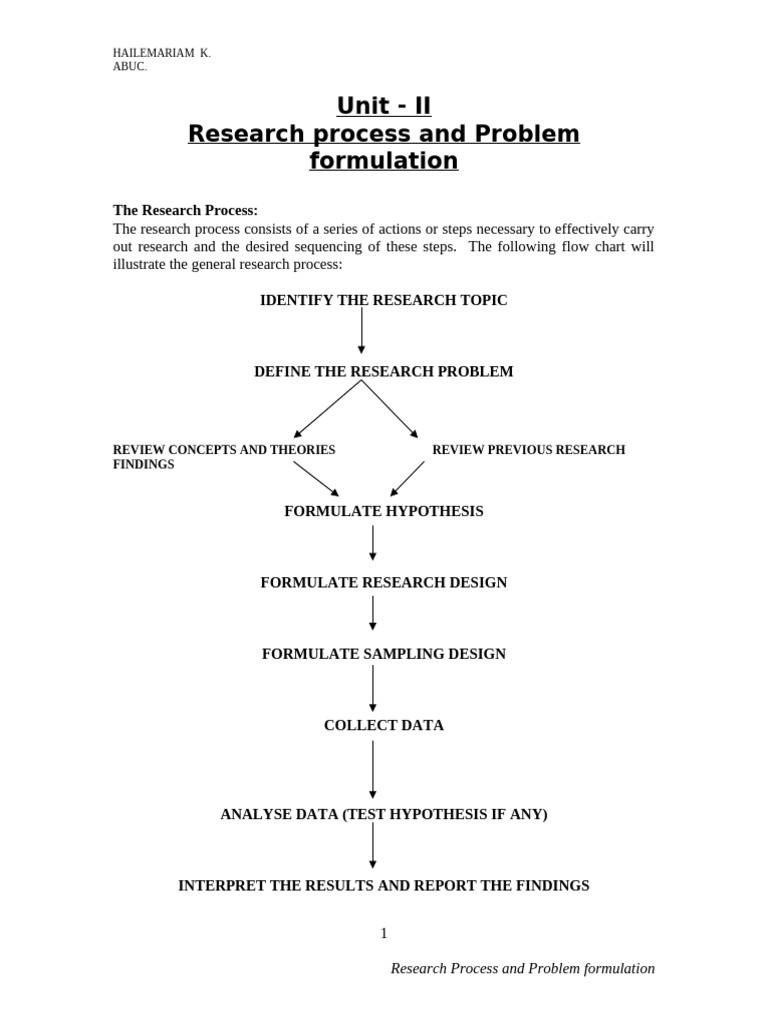 Unit-2 Research Process and Problem Formulation | PDF | Hypothesis ...