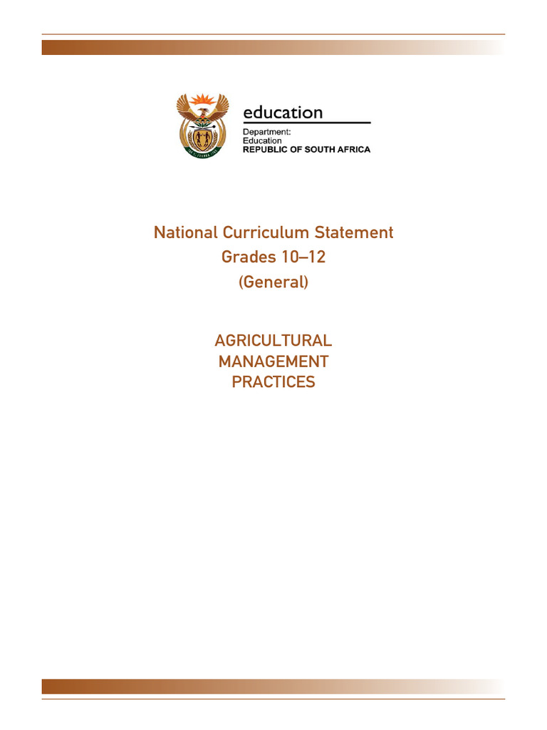 Agricultural Management Practices Curriculum | PDF | Educational ...