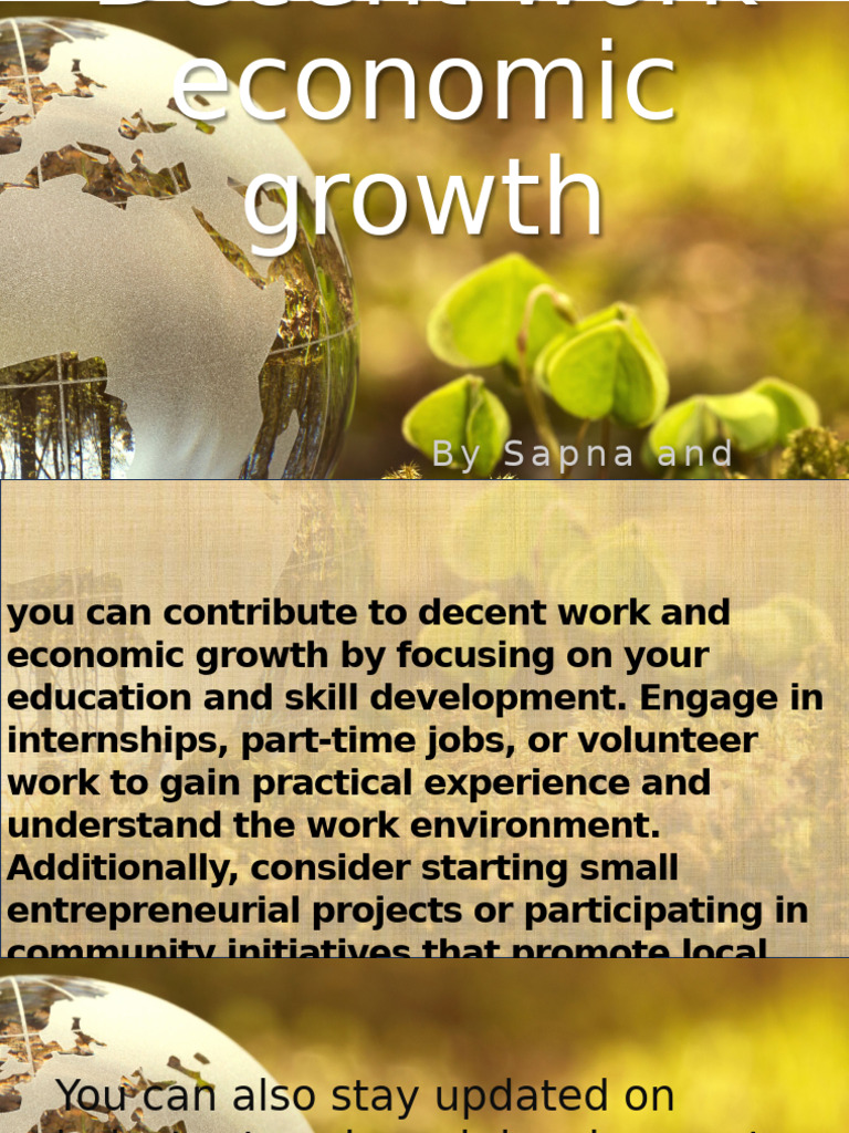 Decent Work Economic Growth | PDF