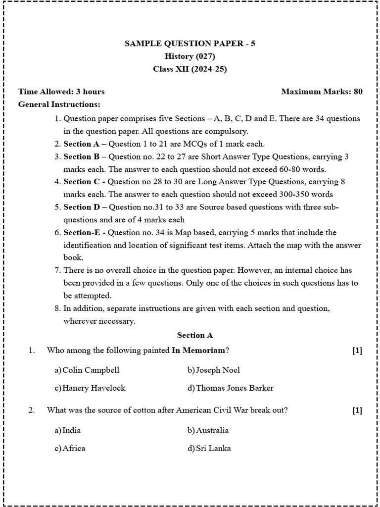 SAMPLE PAPER 5 | PDF