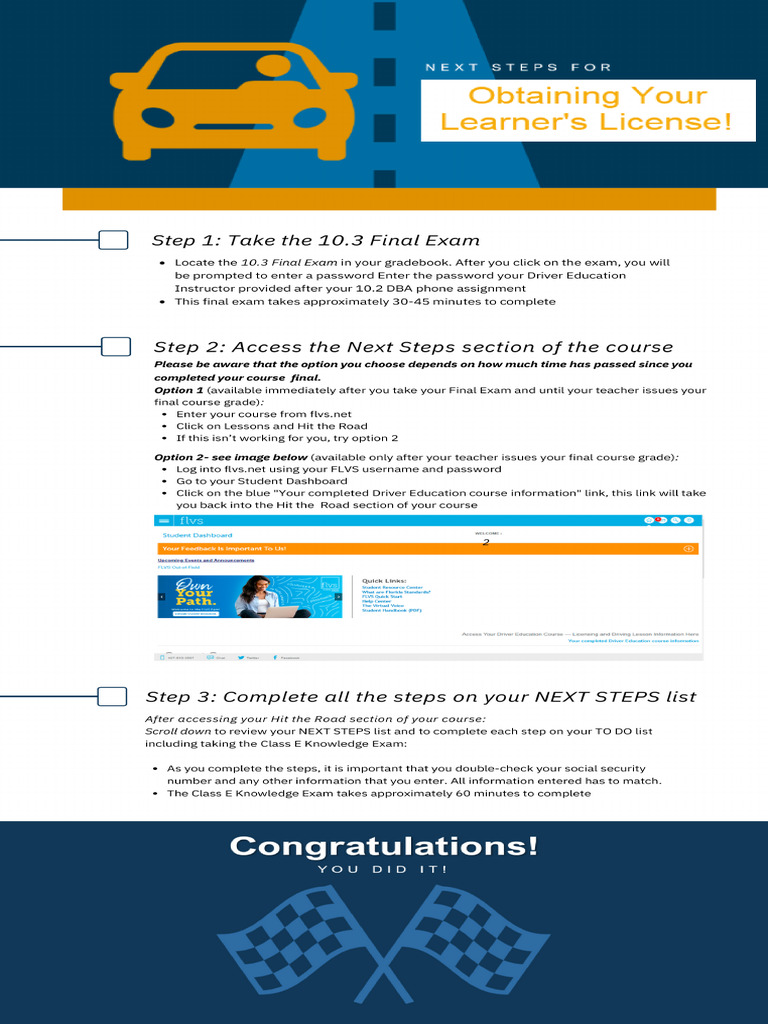 Next Steps For Obtaining Your Learner's Permit V22 | PDF