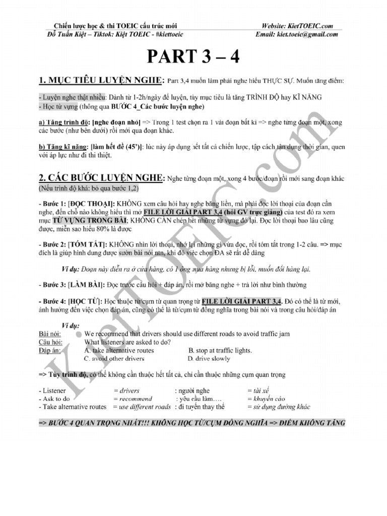 z Part 3,4 Kiet Toeic | PDF