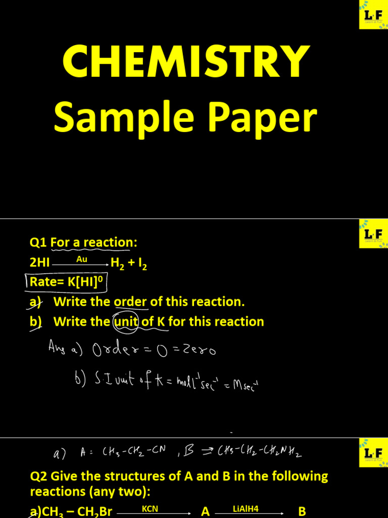 Complete Revisions Chemistry Class 12 Cbse by Ashu Sir | PDF | Aldehyde ...