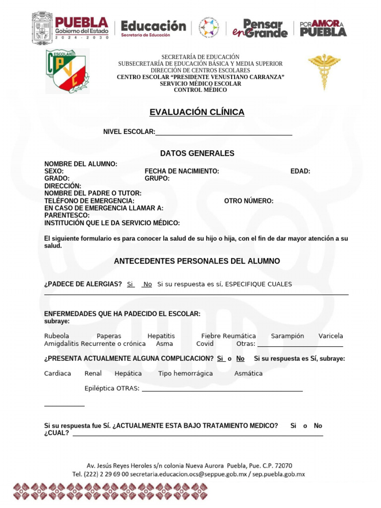 Evaluacion Clinica. Control Médico. | PDF | Medicina CLINICA | Medicina