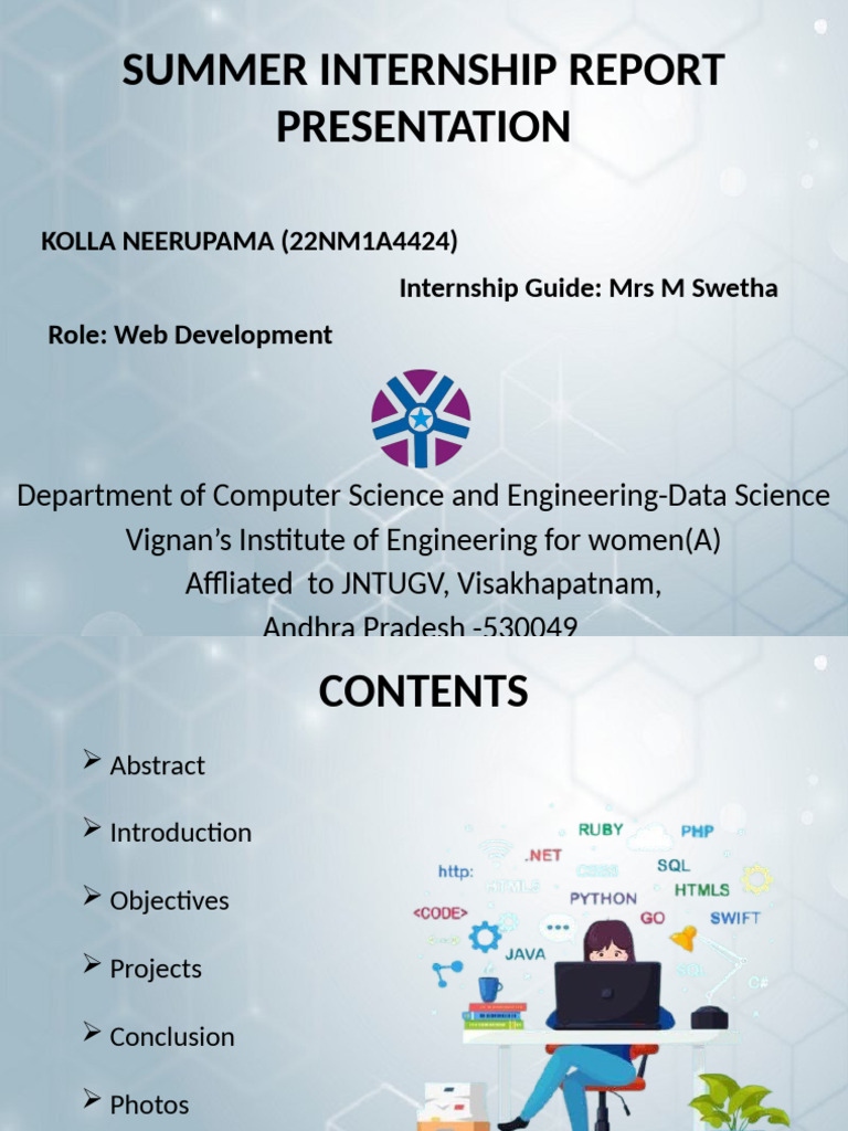 Web Development Internship Report | PDF | Web Development | Websites