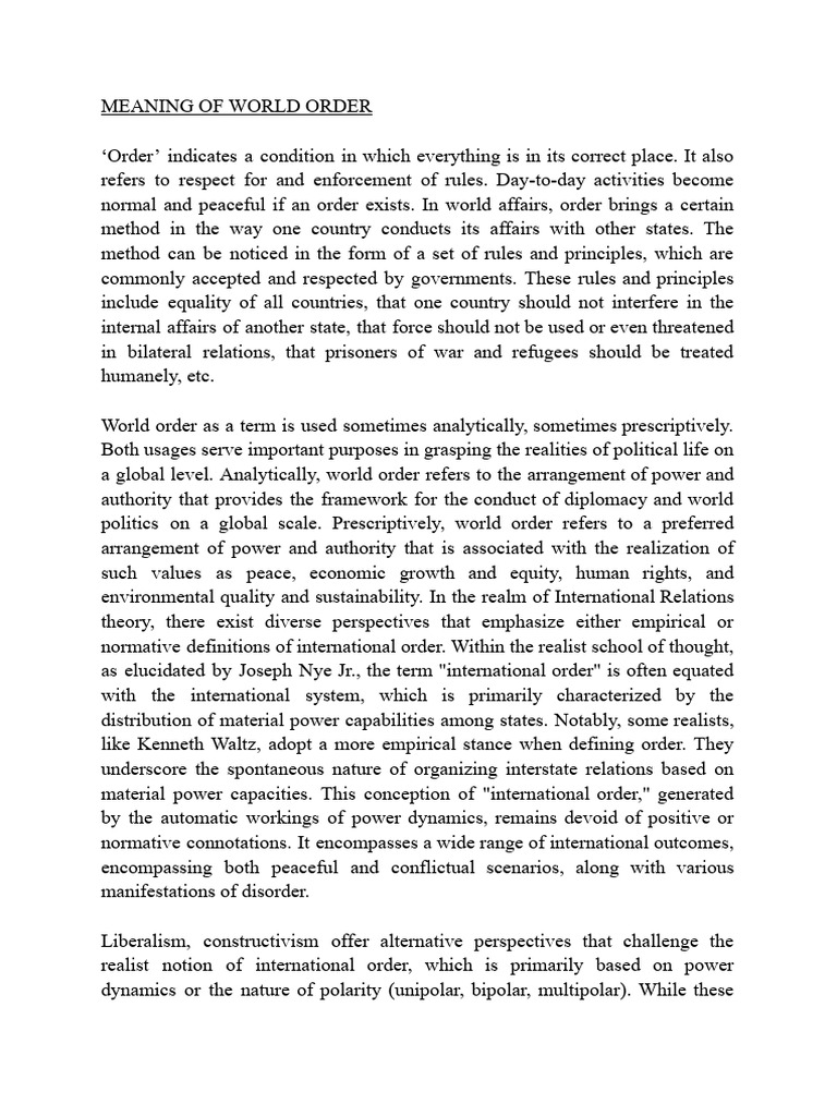 Topic 1 Understanding The Contemporary World Order | PDF | Polarity ...