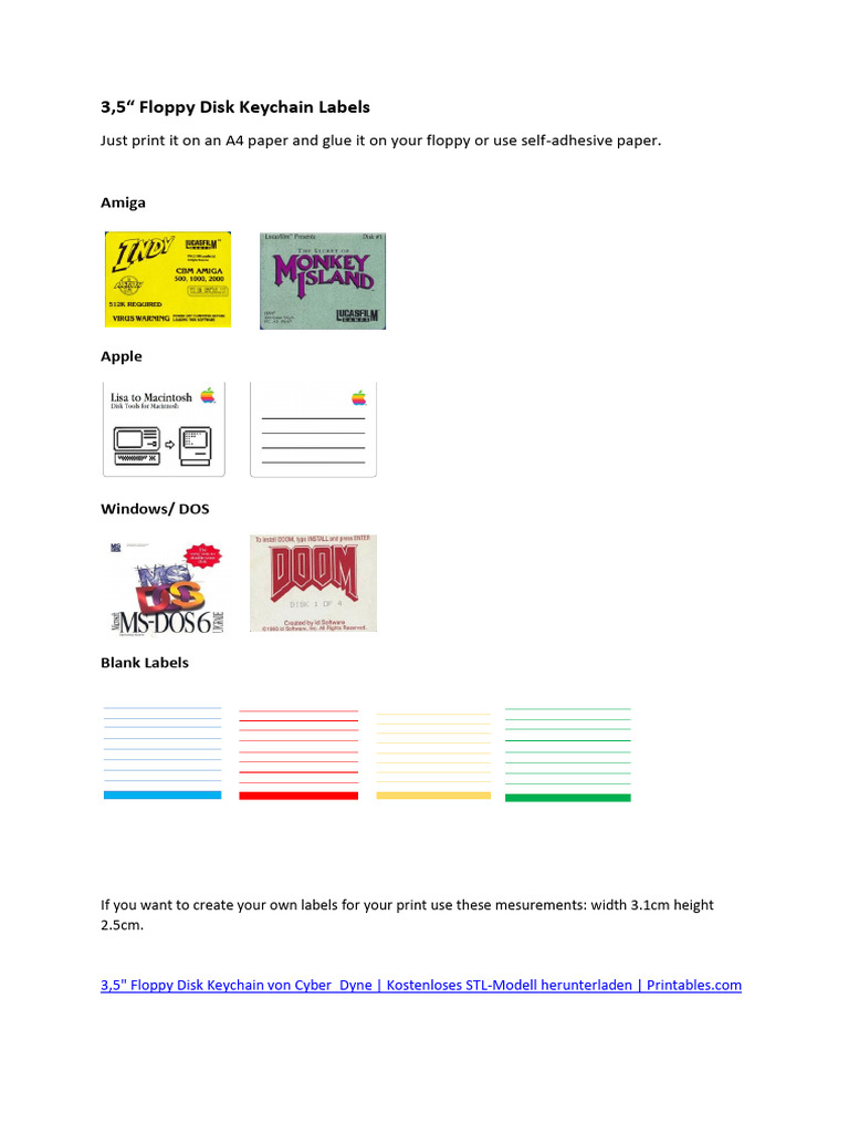 CyberDyne Floppy Labels | PDF