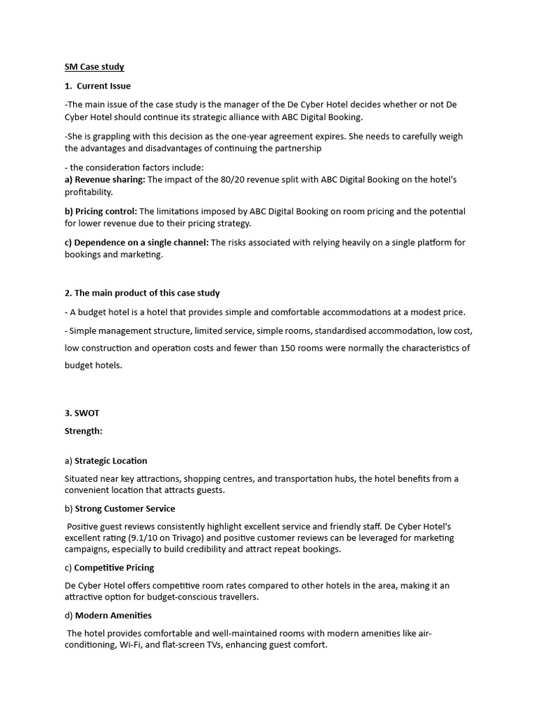 SM Case Study | PDF | Pricing | Marketing