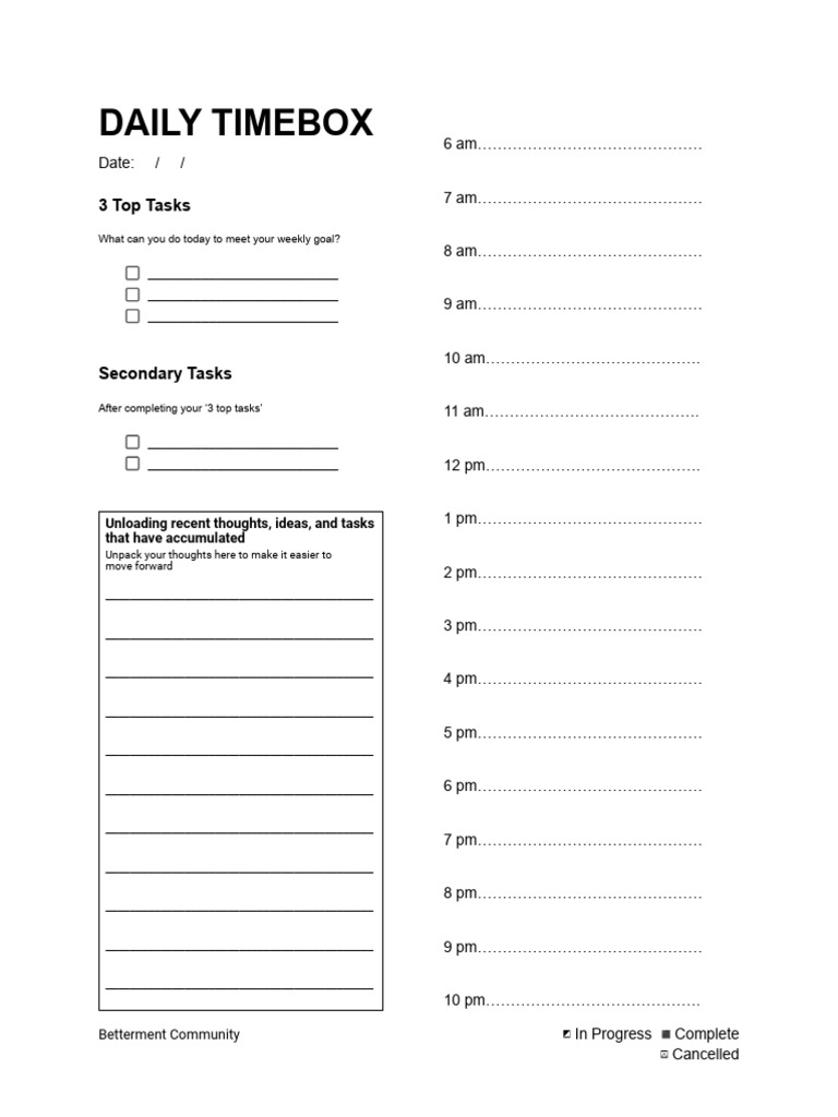 Timebox Template | PDF