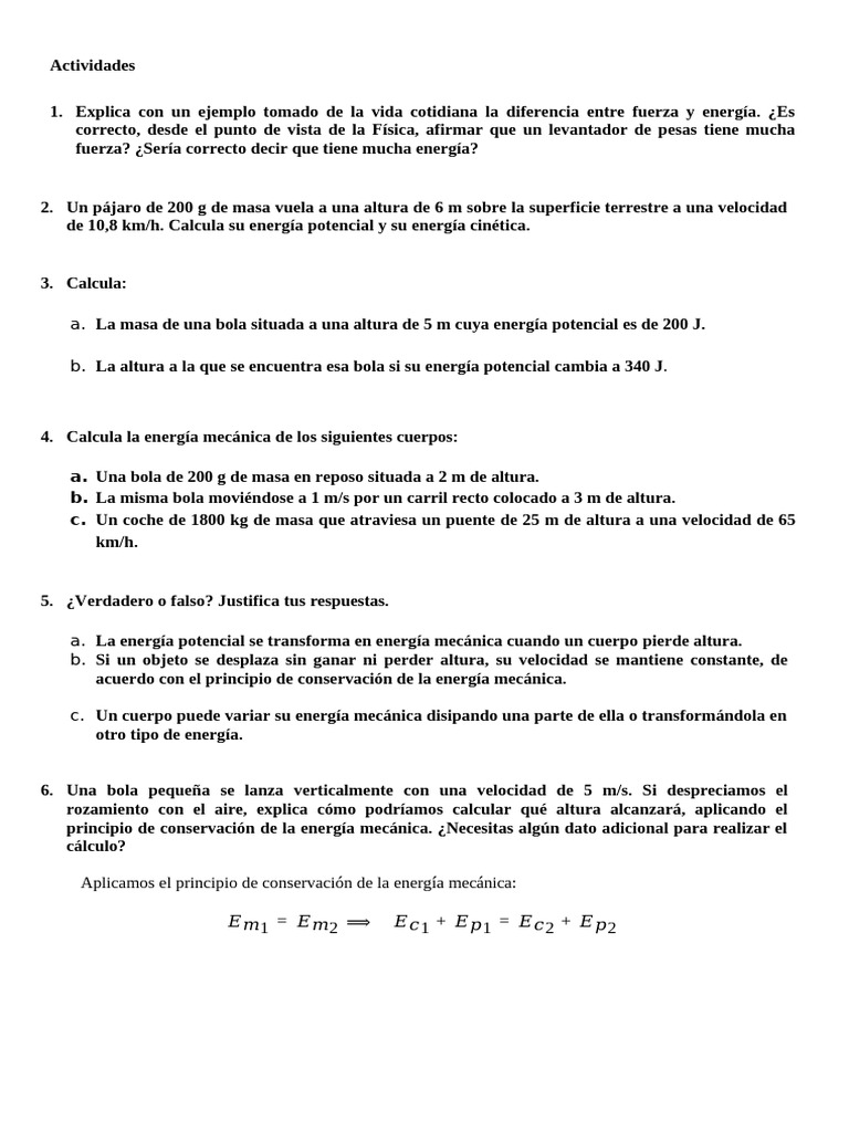 Fuerzas y Energía: Ejercicios Resueltos | PDF | Fuerza | Fricción