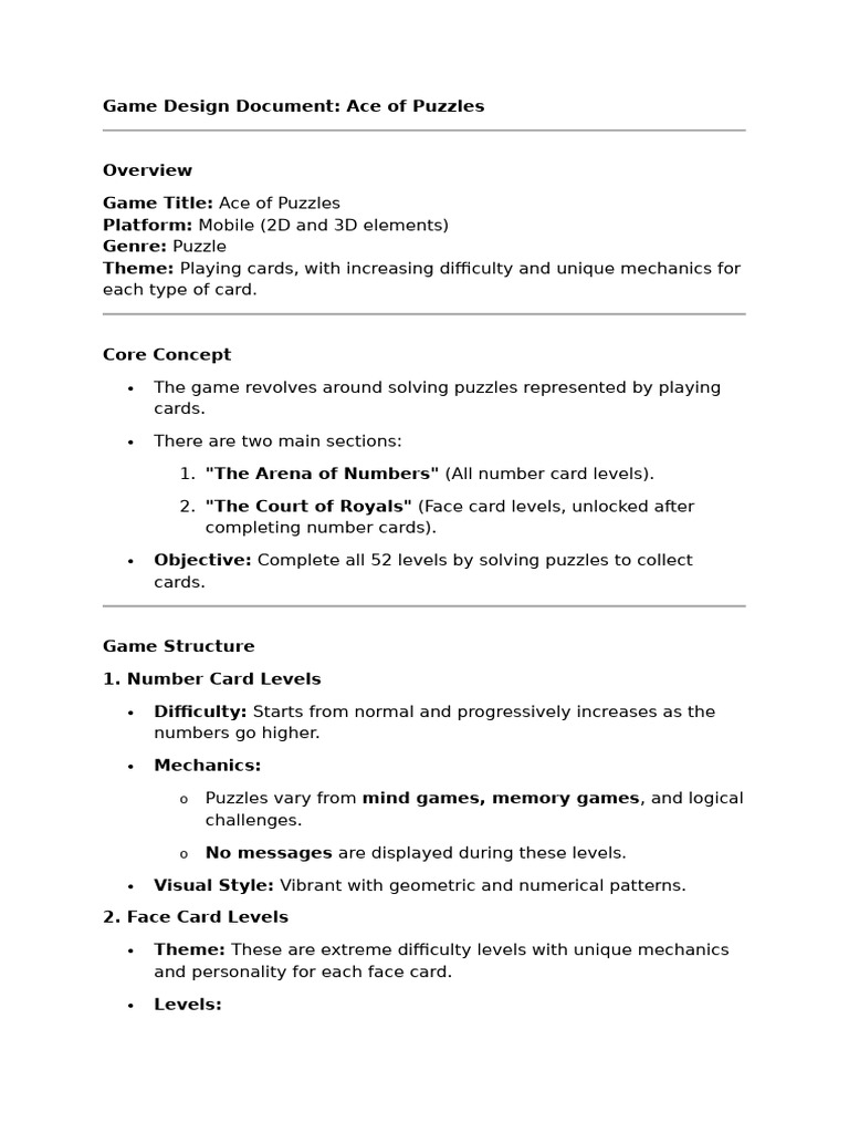 Game Design Document | PDF | Gaming